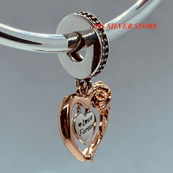 Pandora | Jewelry | Pandora Heart Rose Flower Dangle Charm 78929c0 ...